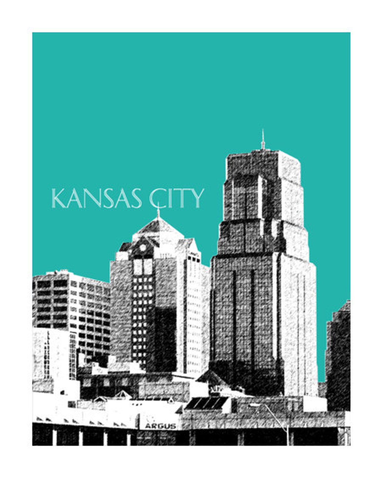 Kansas City Skyline Poster 1 Kansas City Missouri City - Etsy