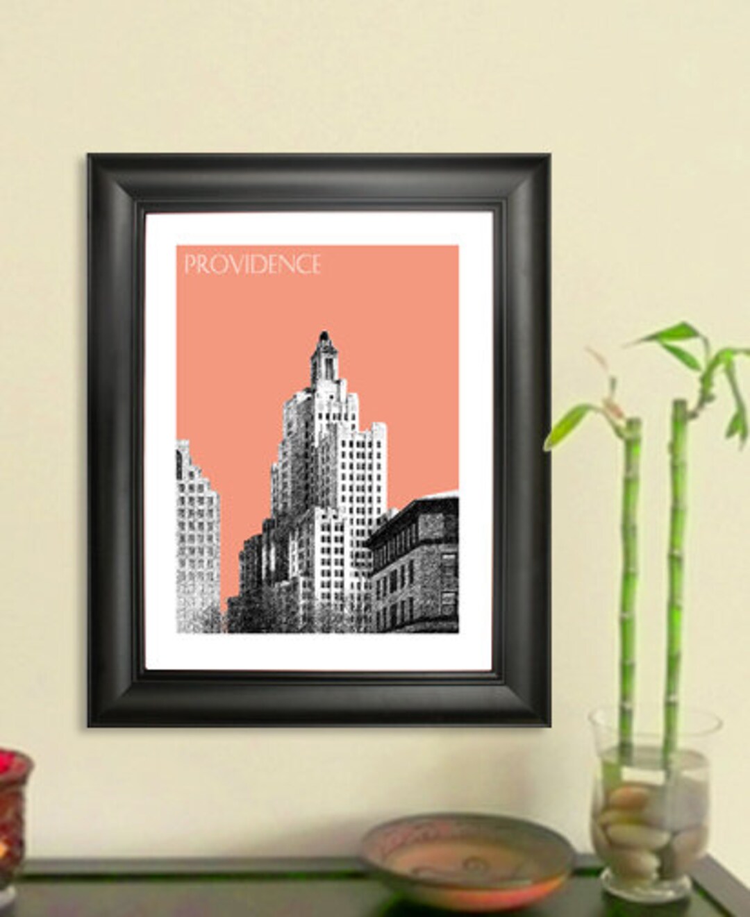 Providence Skyline Poster - Providence Rhode Island Skyline 2 Art Print ...
