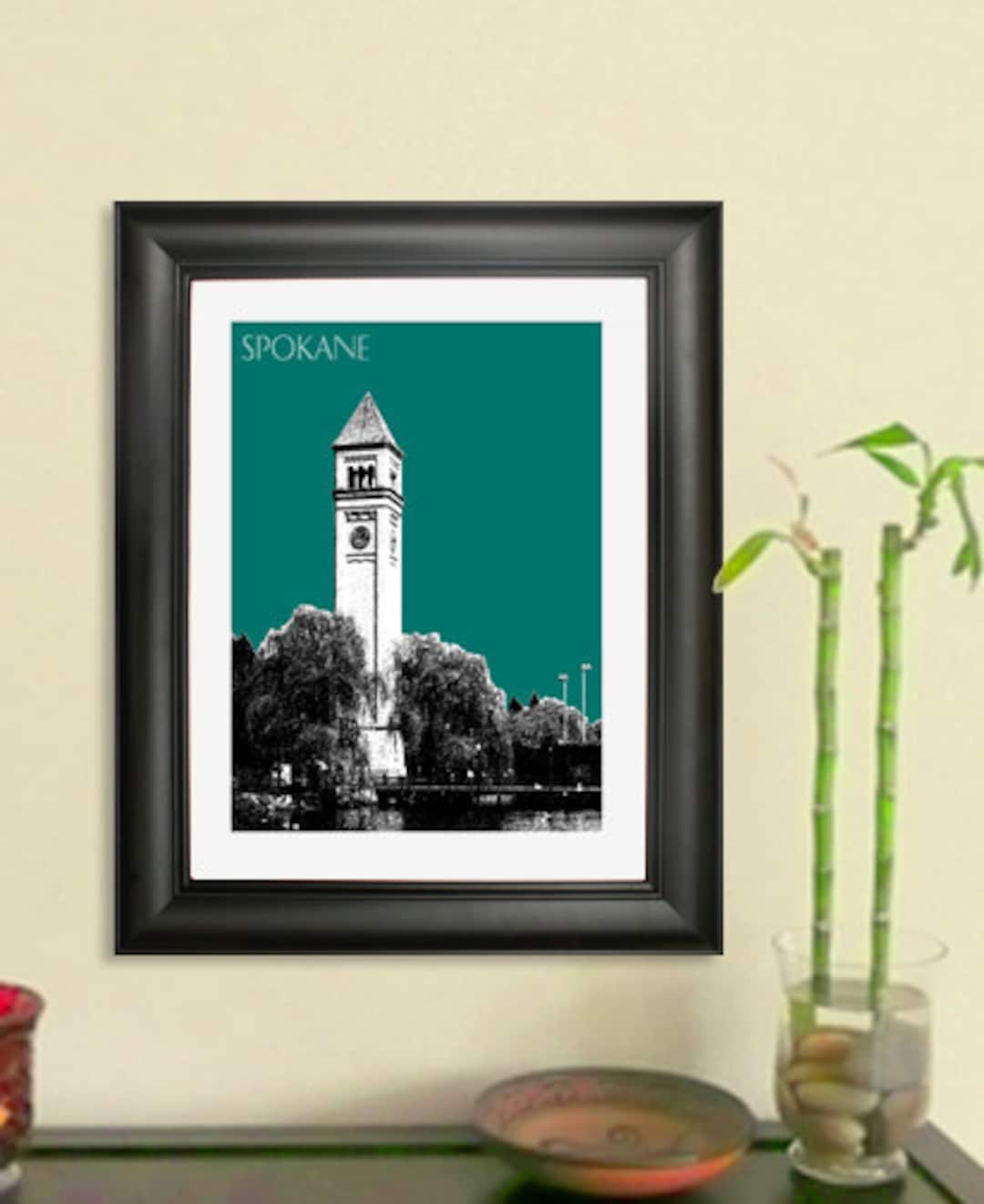 Spokane Skyline Poster Spokane Washington City Skyline Art Print Choose ...