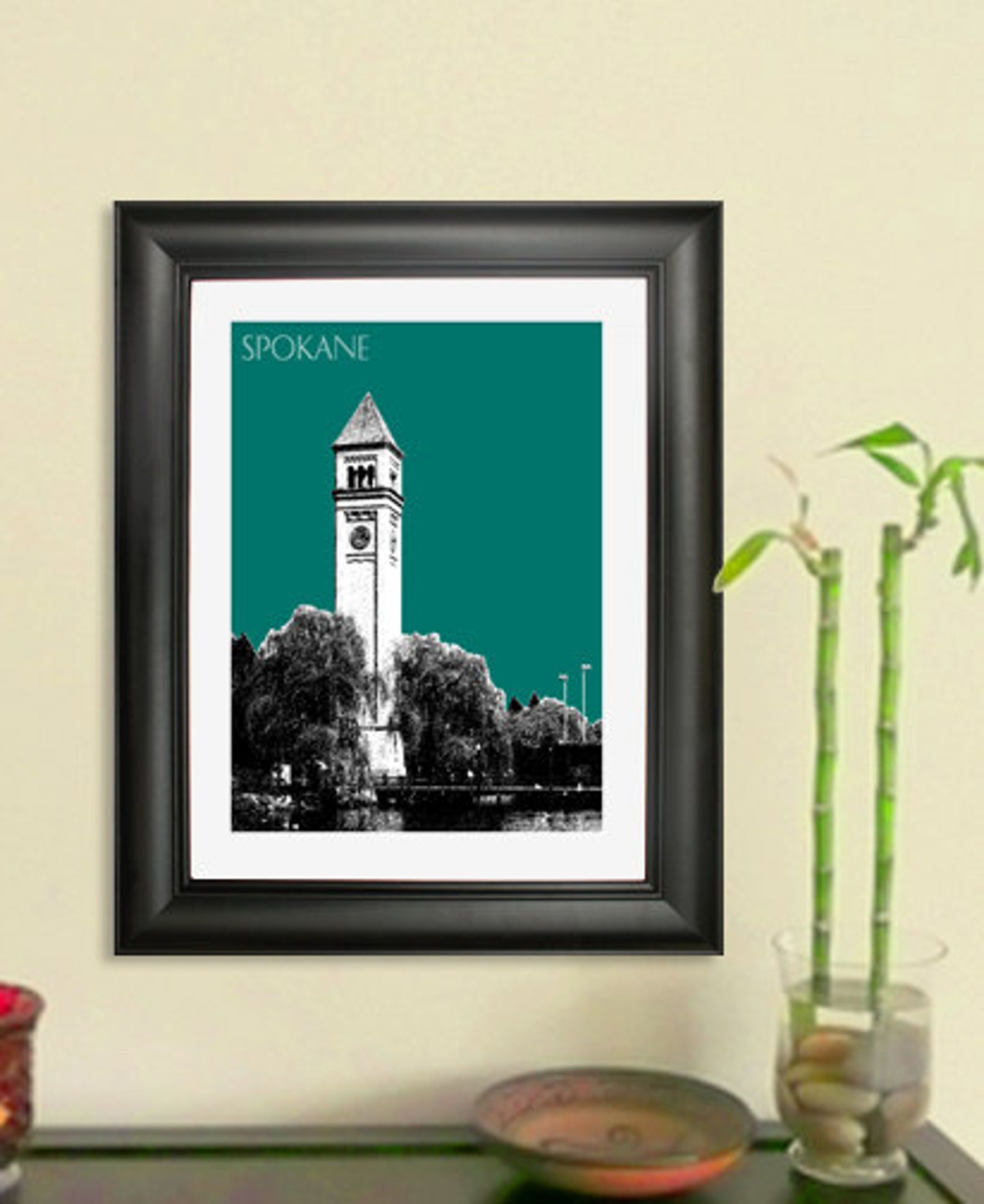 Spokane Skyline Poster Spokane Washington City Skyline Art | Etsy