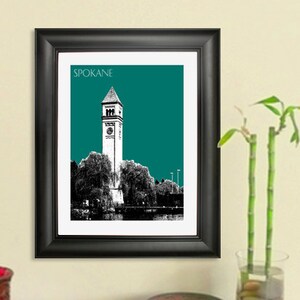 Spokane Skyline Poster Spokane Washington City Skyline Art Print Choose ...