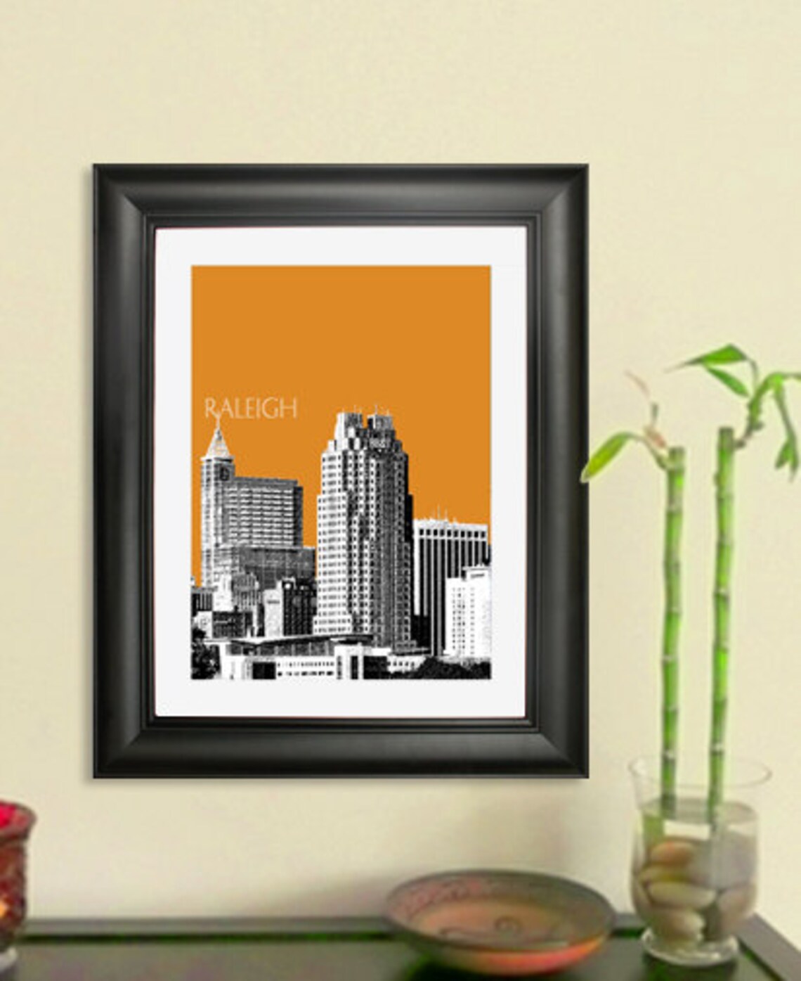 Raleigh Skyline Poster Raleigh NC City Skyline Art Print - Etsy