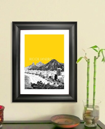 Rio De Janeiro Skyline Poster Rio De Janeiro Brazil 3 Art | Etsy
