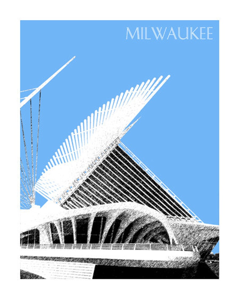 Milwaukee City Skyline Milwaukee Art Museum Skyline Poster | Etsy