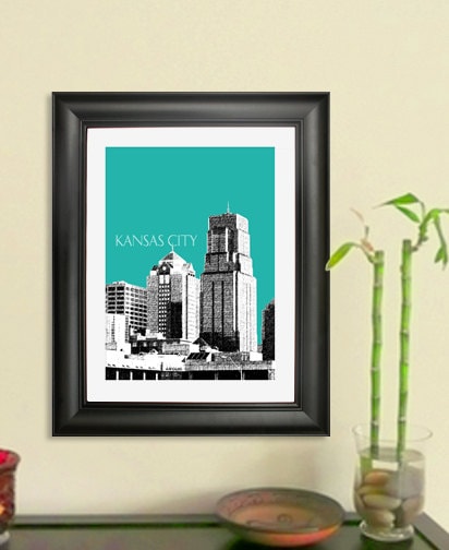 Kansas City Skyline Poster 1 Kansas City Missouri City | Etsy