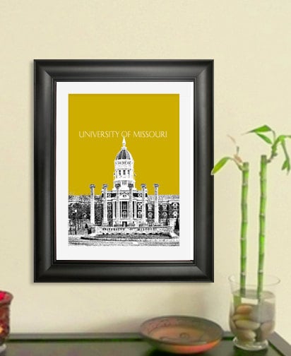 University of Missouri Skyline Poster Columbia Missouri City | Etsy
