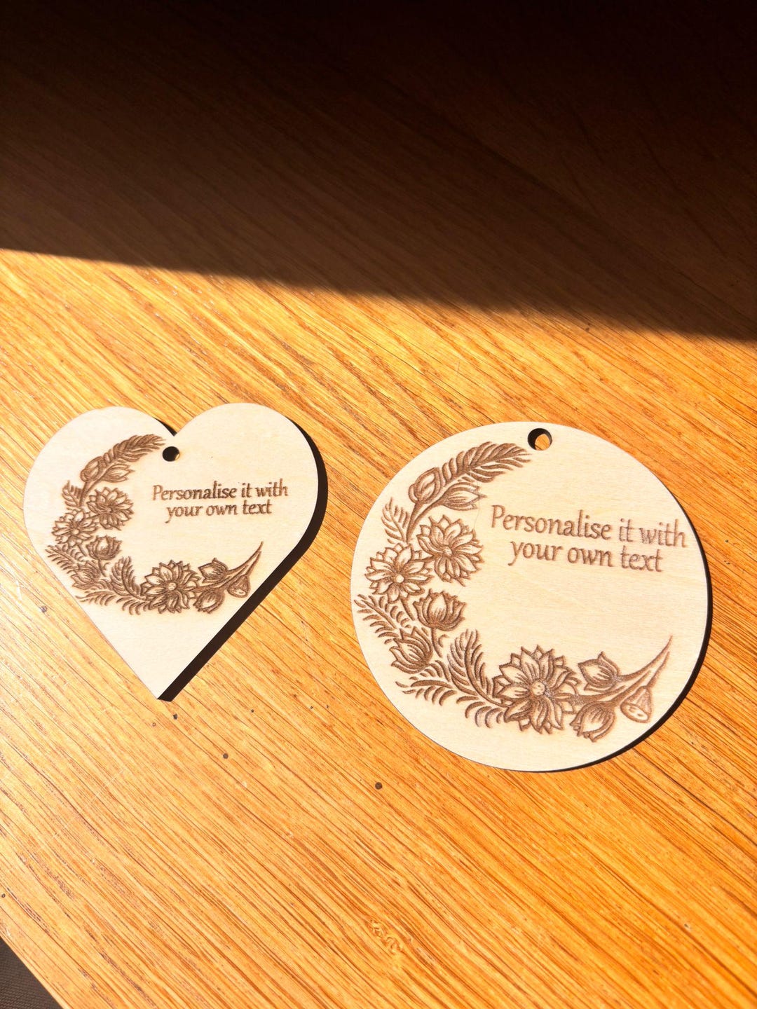 Personalised Wooden Gift Tag / Label, Any Message Quote Name Text ...