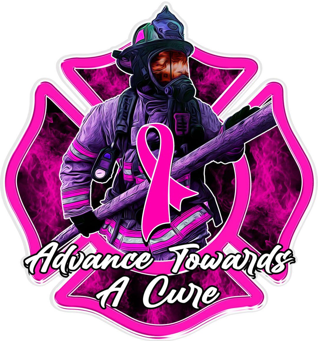 Firefighter Decal Firefighter Sticker Firefighter Decal Breast Cancer ...
