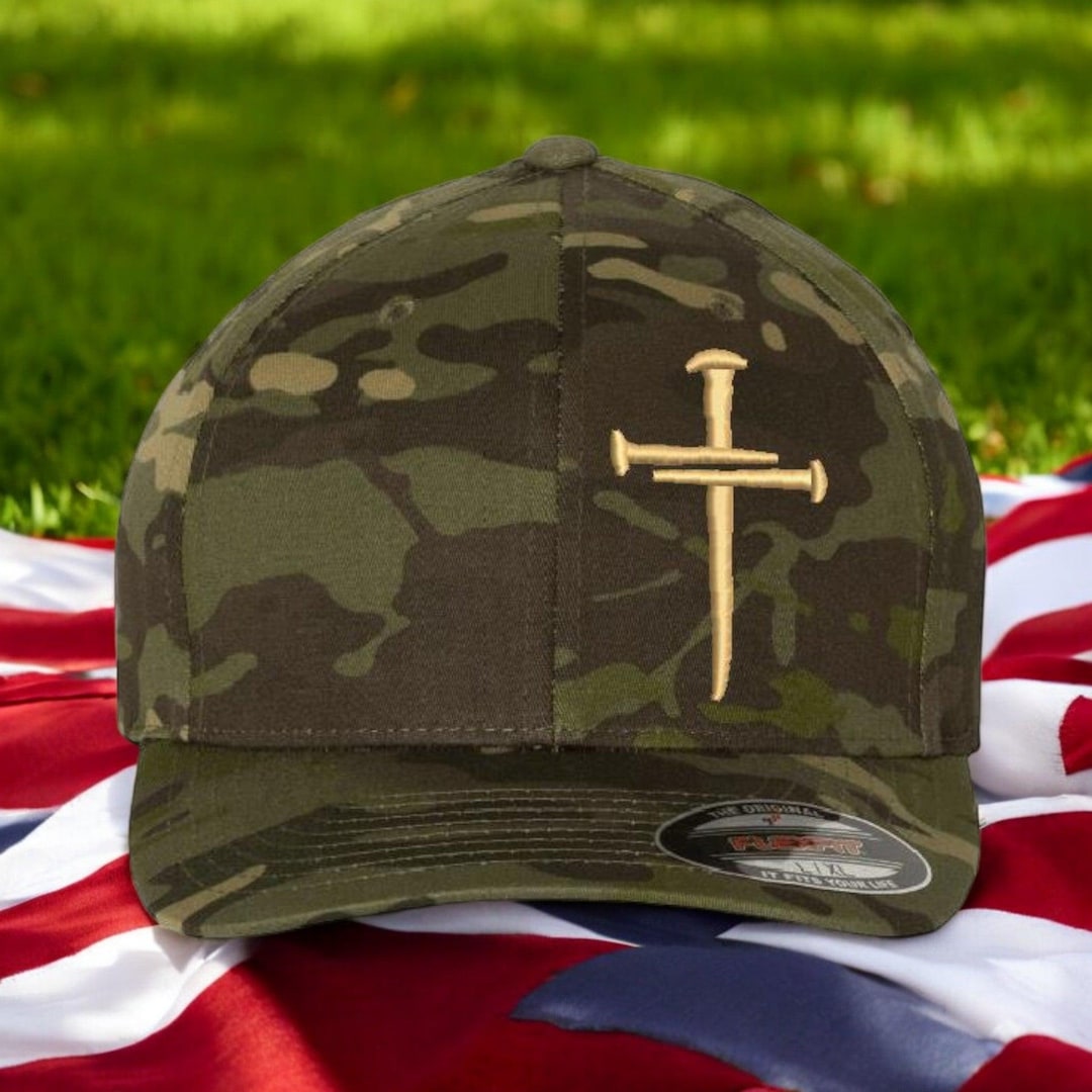 Christian Cross Jesus Cross Hat Fitted Flex Multicam Tropical 6277 ...