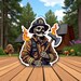 Skeleton Firefighter Sticker, Firefighter, Bunker Gear, Fireman, Ax ...