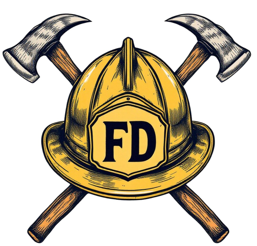 Firefighter Decal Sticker With Helmet and Axes Vinyl Decal for ...