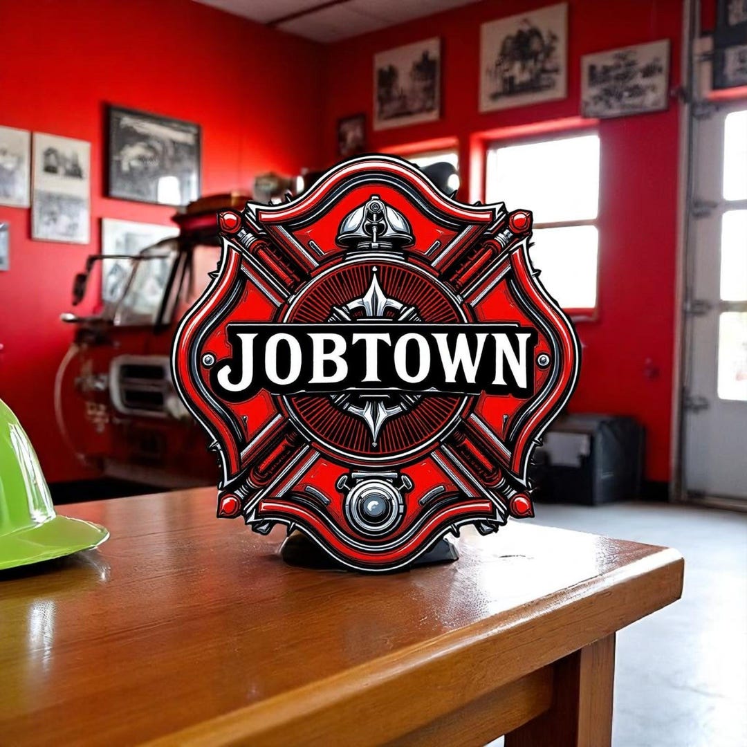 Firefighter Decal Sticker REFLECTIVE Jobtown Maltese Cross Fire ...