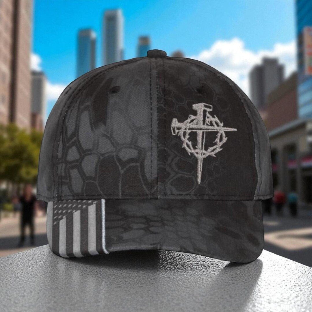 Jesus Cross With Crown Embroidered Adjustable Christ Jesus Hat - Casual ...
