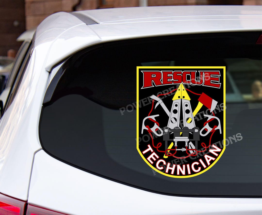 Firefighter Stickers - Digital Vector Artwork "rescue Technician ...