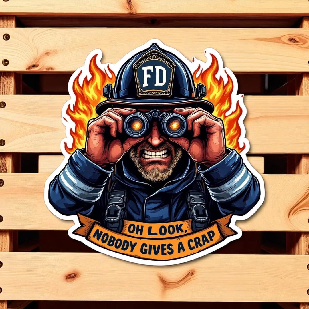 Firefighter Sticker, Nobody Gives a Crap Firefighter, Bunker Gear ...