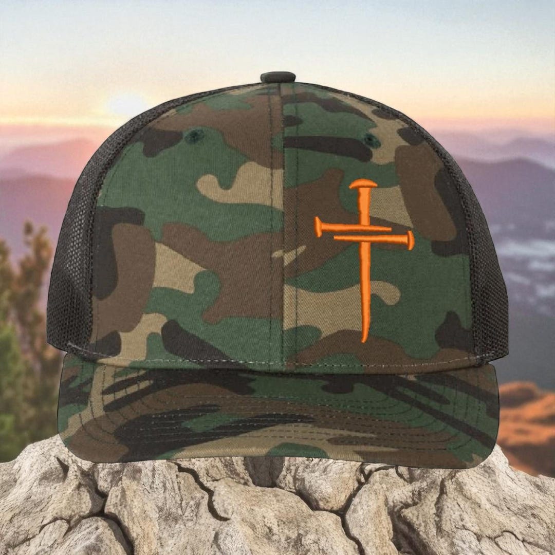 Christian Cross Camouflage 112P Meshback Religious Hat With Christian ...
