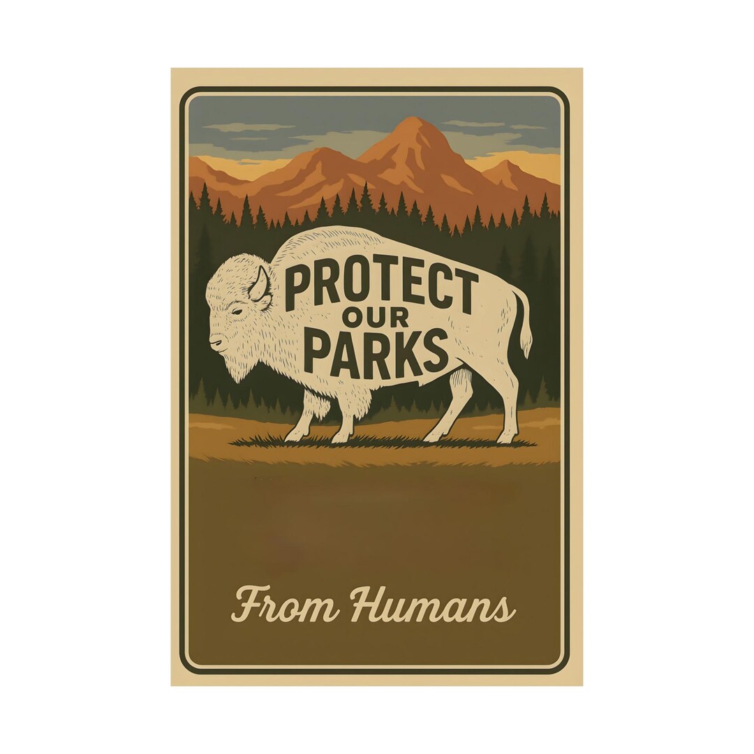 Protect Our Parks Poster: Wpa-style Bison Print for Nature Lovers - Etsy