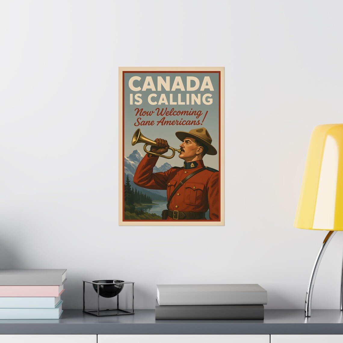 Canadian Mountie Travel Poster: Vintage Wpa-style Funny Wall Art - Etsy
