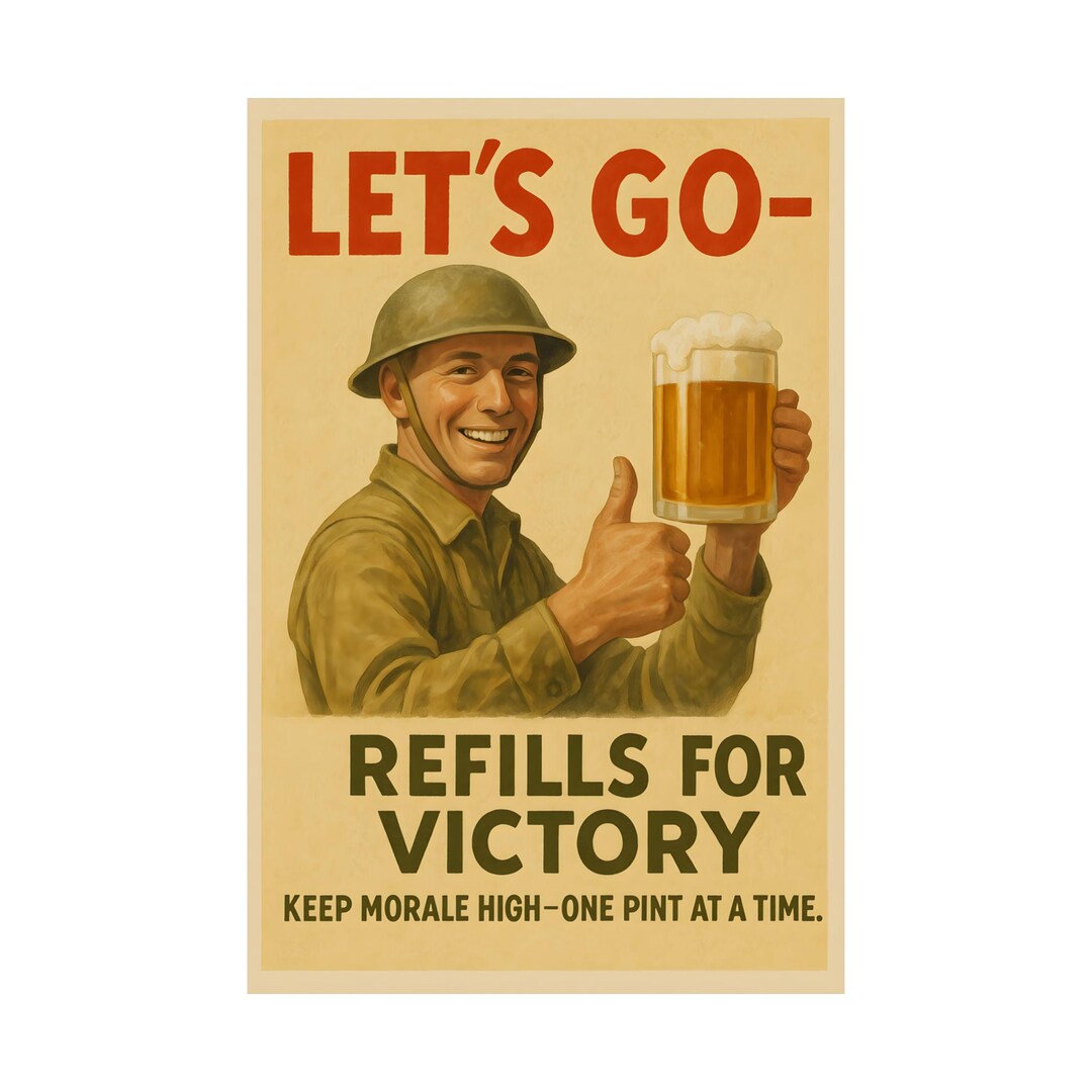 WW2 Beer Propaganda Art Print: Funny Retro Bar Decor - Etsy