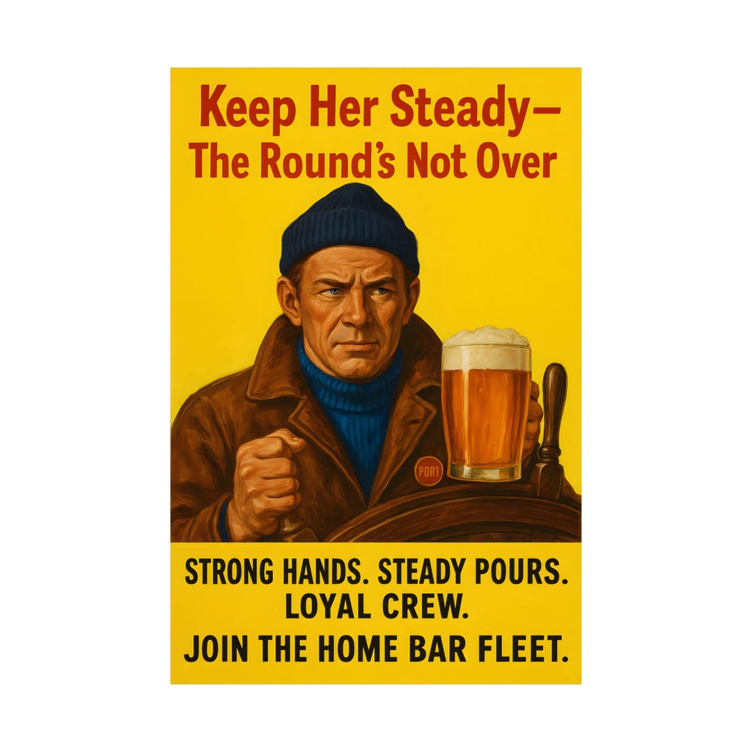 Vintage Maritime Beer Propaganda Art Print, Home Bar Decor - Etsy