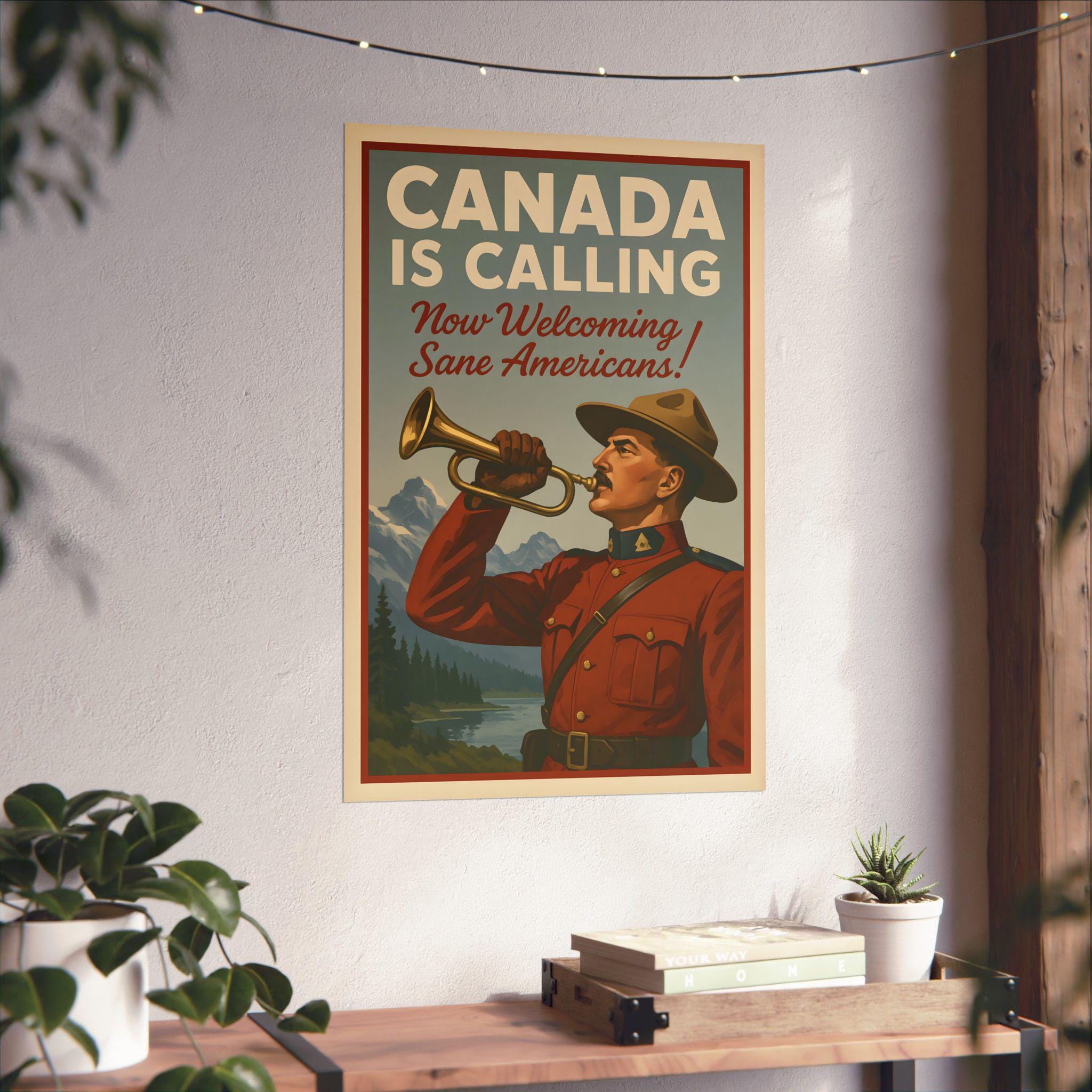 Canadian Mountie Travel Poster: Vintage Wpa-style Funny Wall Art - Etsy