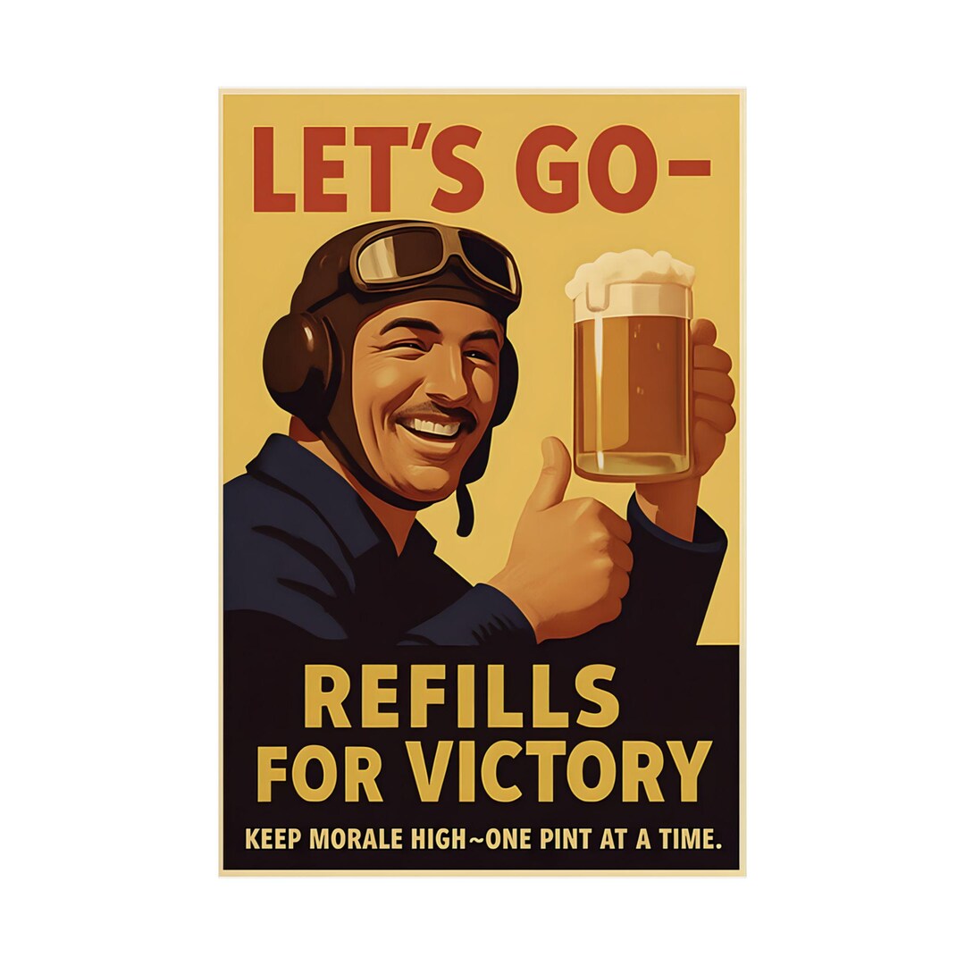 Vintage WW2 Style Beer Poster: Funny Military Propaganda Art - Etsy
