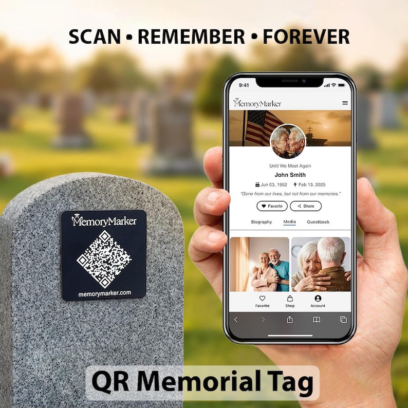 Memory Marker – QR Code Medallion for Headstones With Memorial Tribute ...