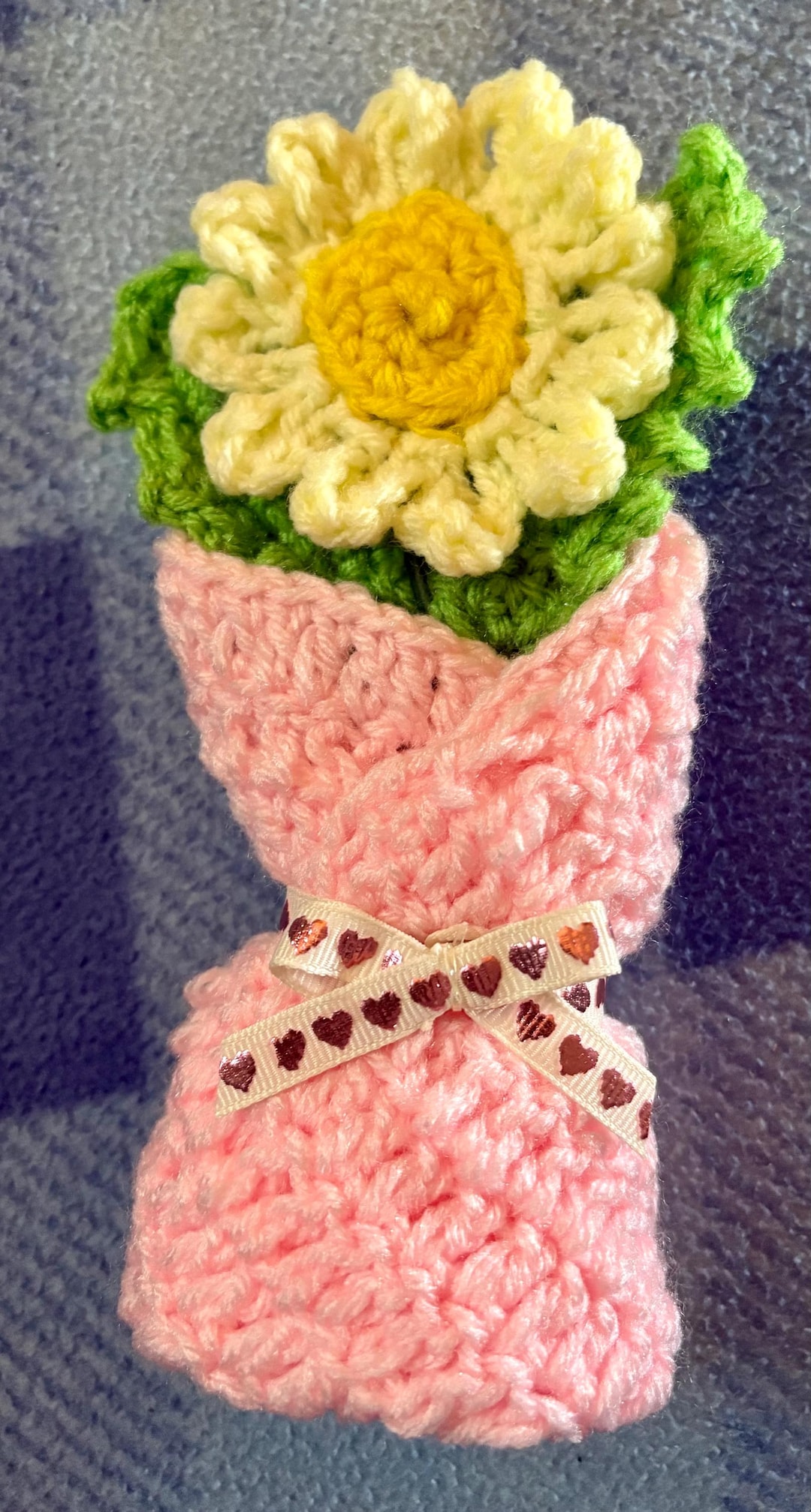 Crocheted Yellow Daisy Bouquet - Etsy