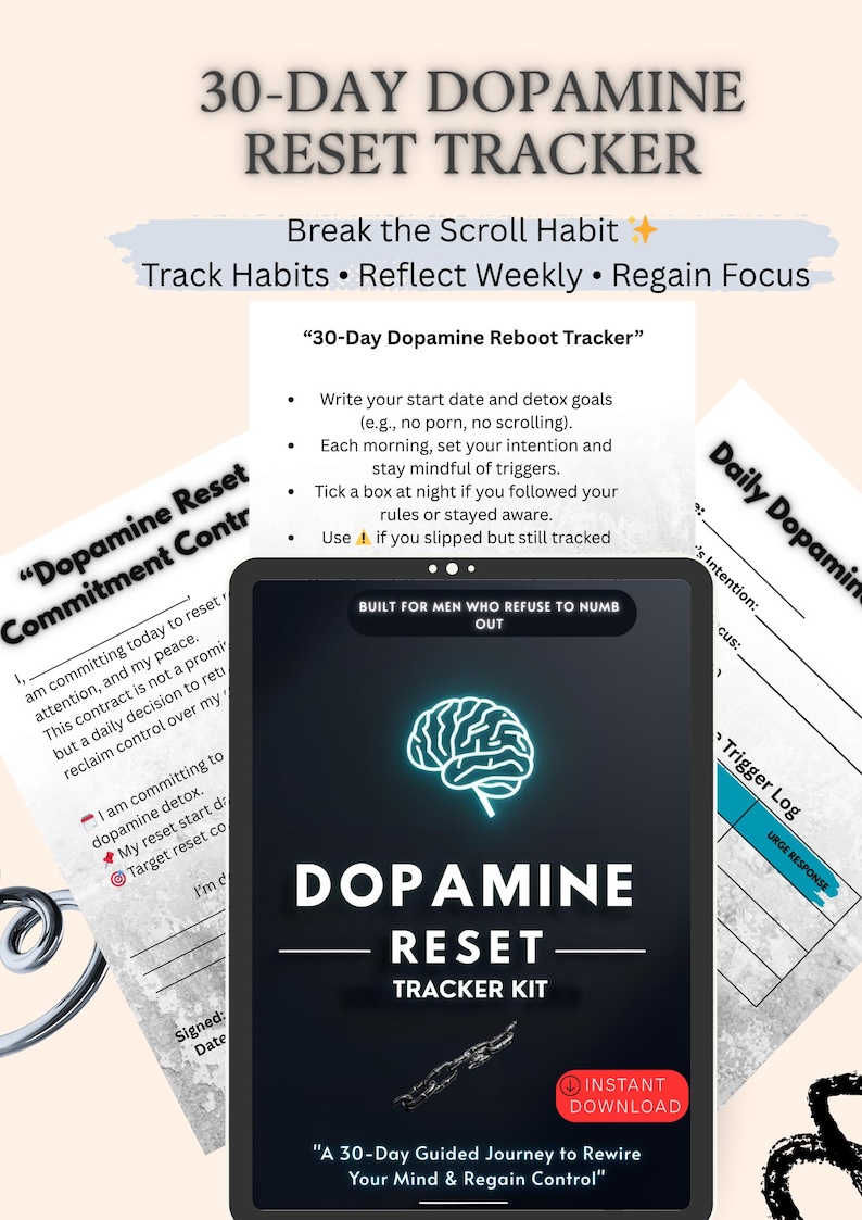 30-day Dopamine Detox Journal: Habit Tracker for Focus & Mental Clarity ...