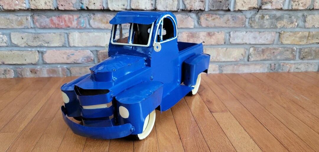 Mexico" Metal Art Large Rustic Blue Truck Home Garden Decor - Etsy