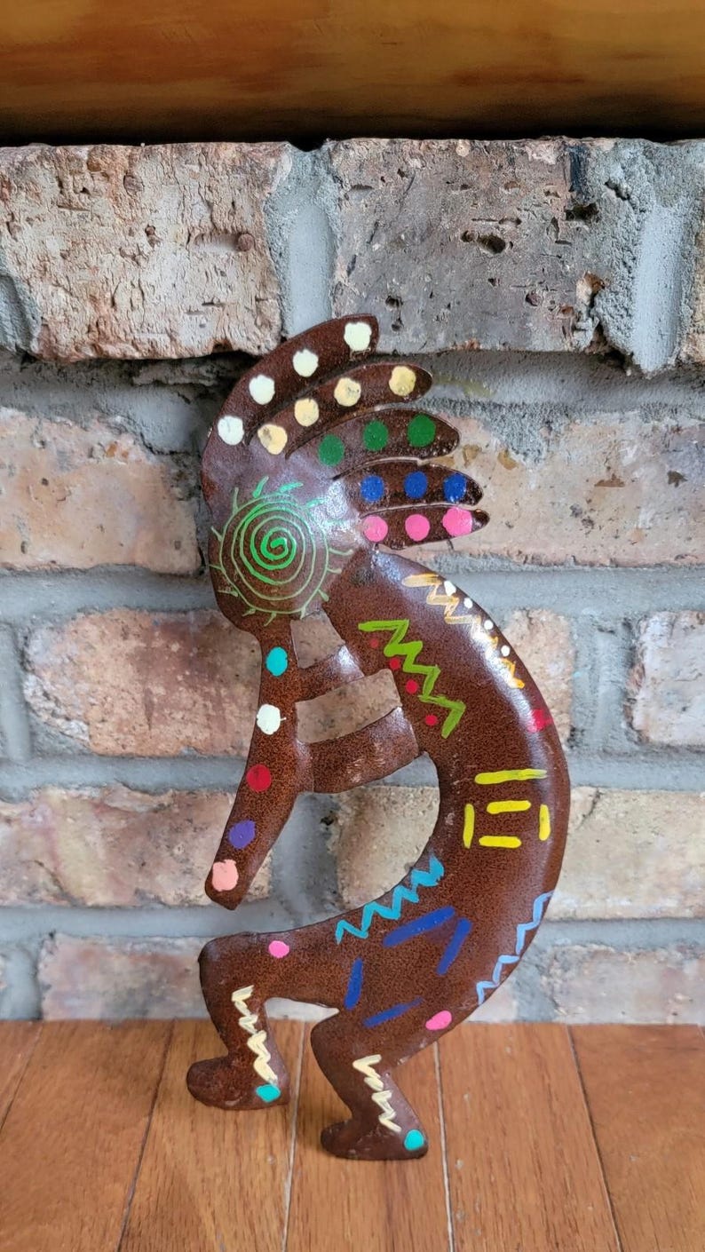11.5" Kokopelli Rust Finish Handmade Metal Art Arizona-utah Southwest ...
