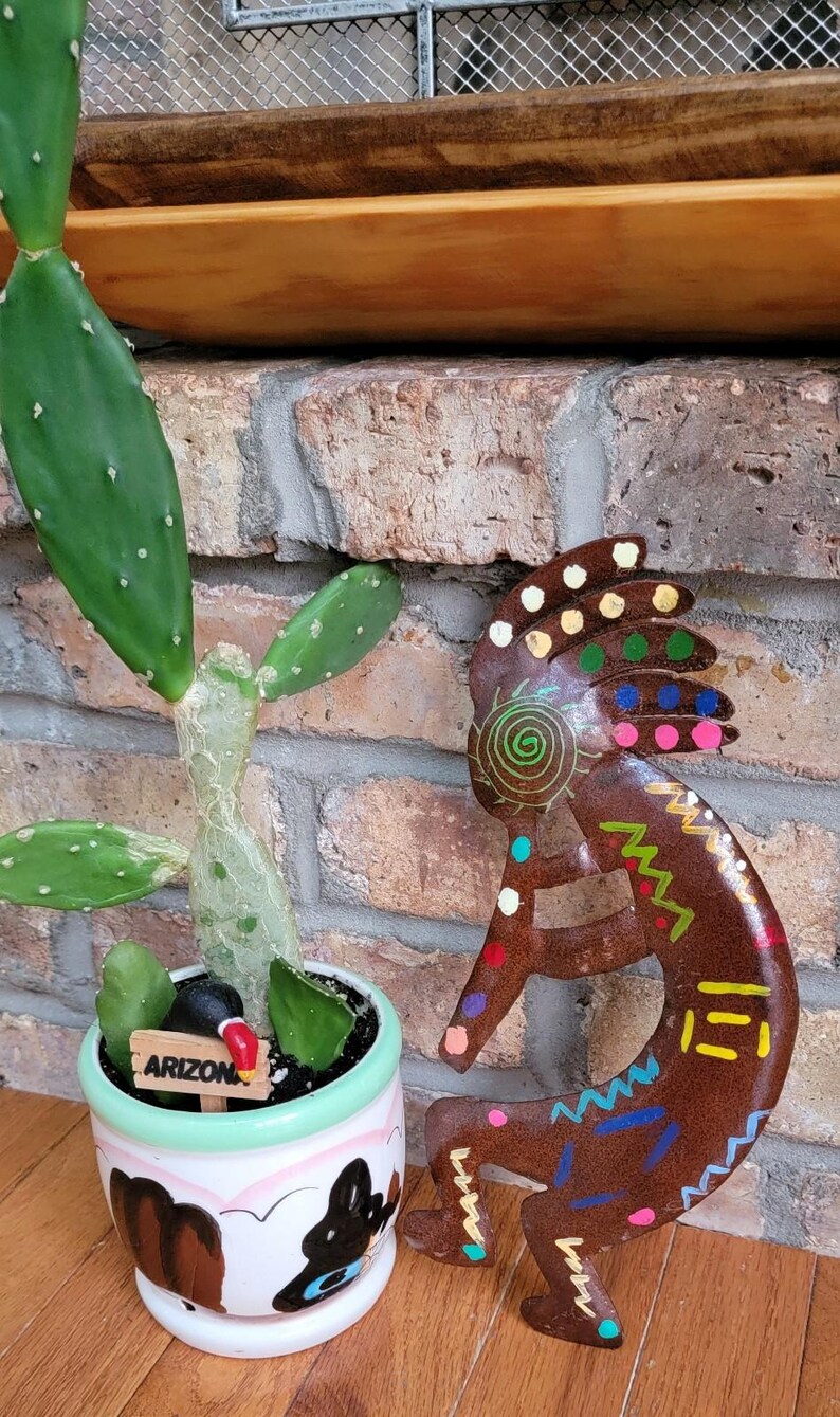 11.5" Kokopelli Rust Finish Handmade Metal Art Arizona-utah Southwest ...