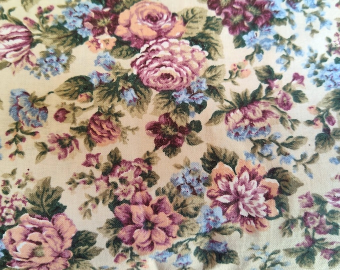 Vintage Cotton Chintz Fabric Floral Chintz 1980s 38 X 47 - Etsy
