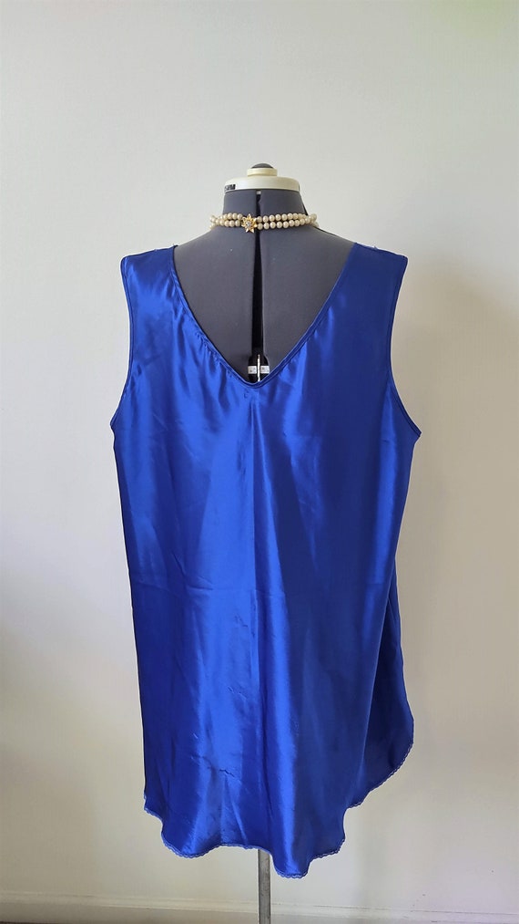 Vintage Lace Inset Nightgown Negligee Gown Blue Water… - Gem