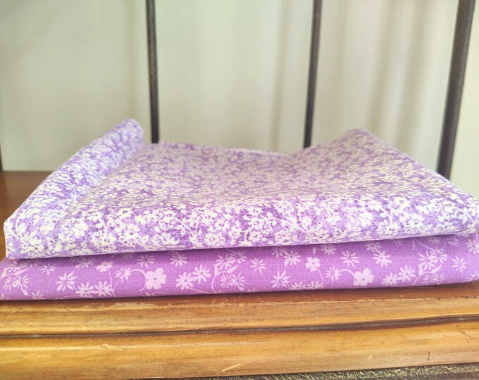 Vintage Calico Fabrics Reproduction Quilting Fabrics PURPLE and WHITE ...