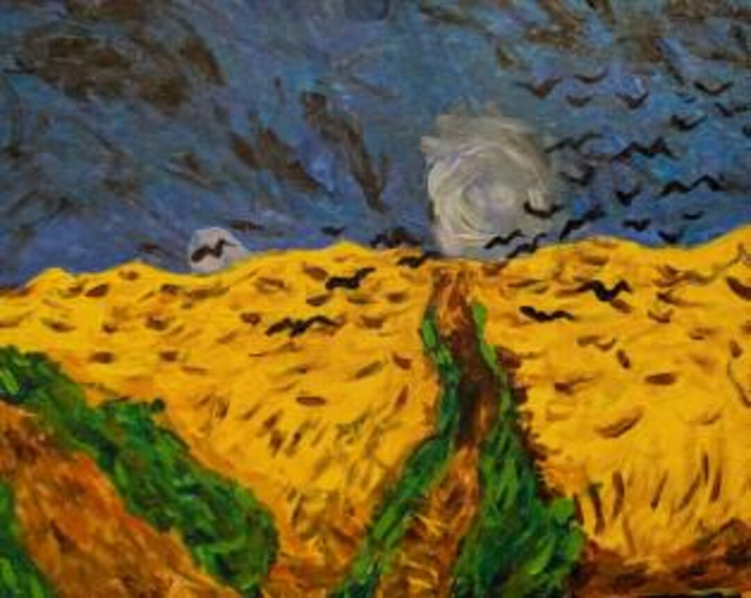 Van Gogh Reproduction of "crows in a Wheatfield", Impressionist Artwork ...