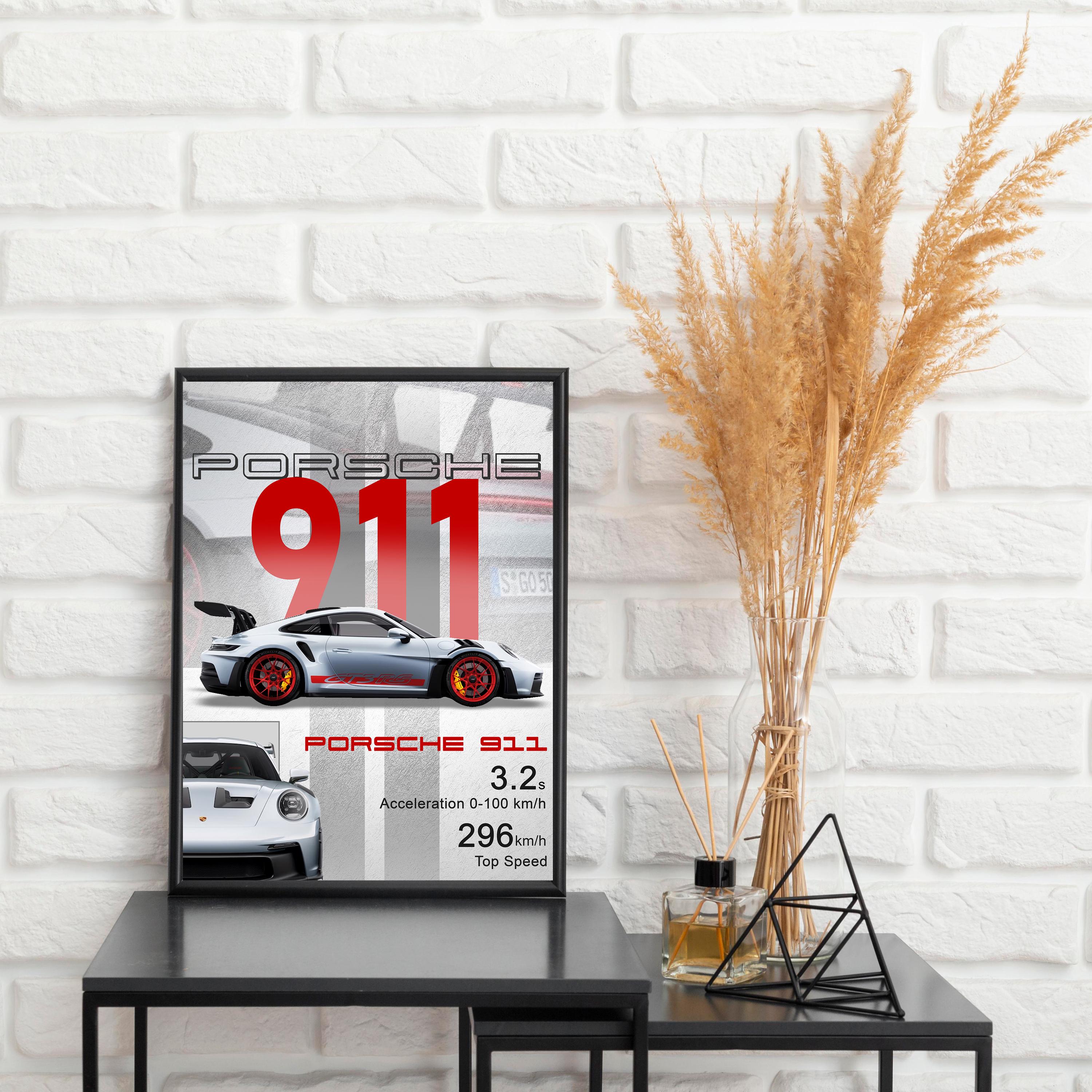 Porsche 911 GT3 RS Infographic Poster | Supercar Wall Art Digital ...