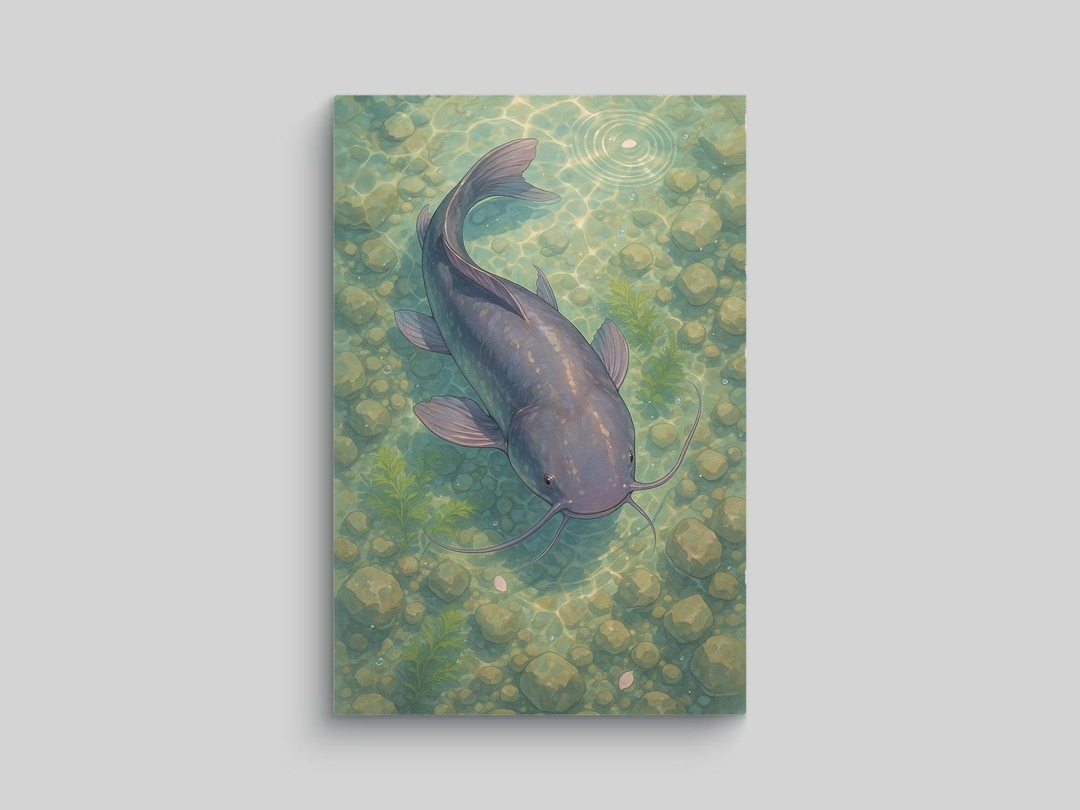 Anime Catfish Art Print - Digital Download - Japanese Koi Fish Painting ...