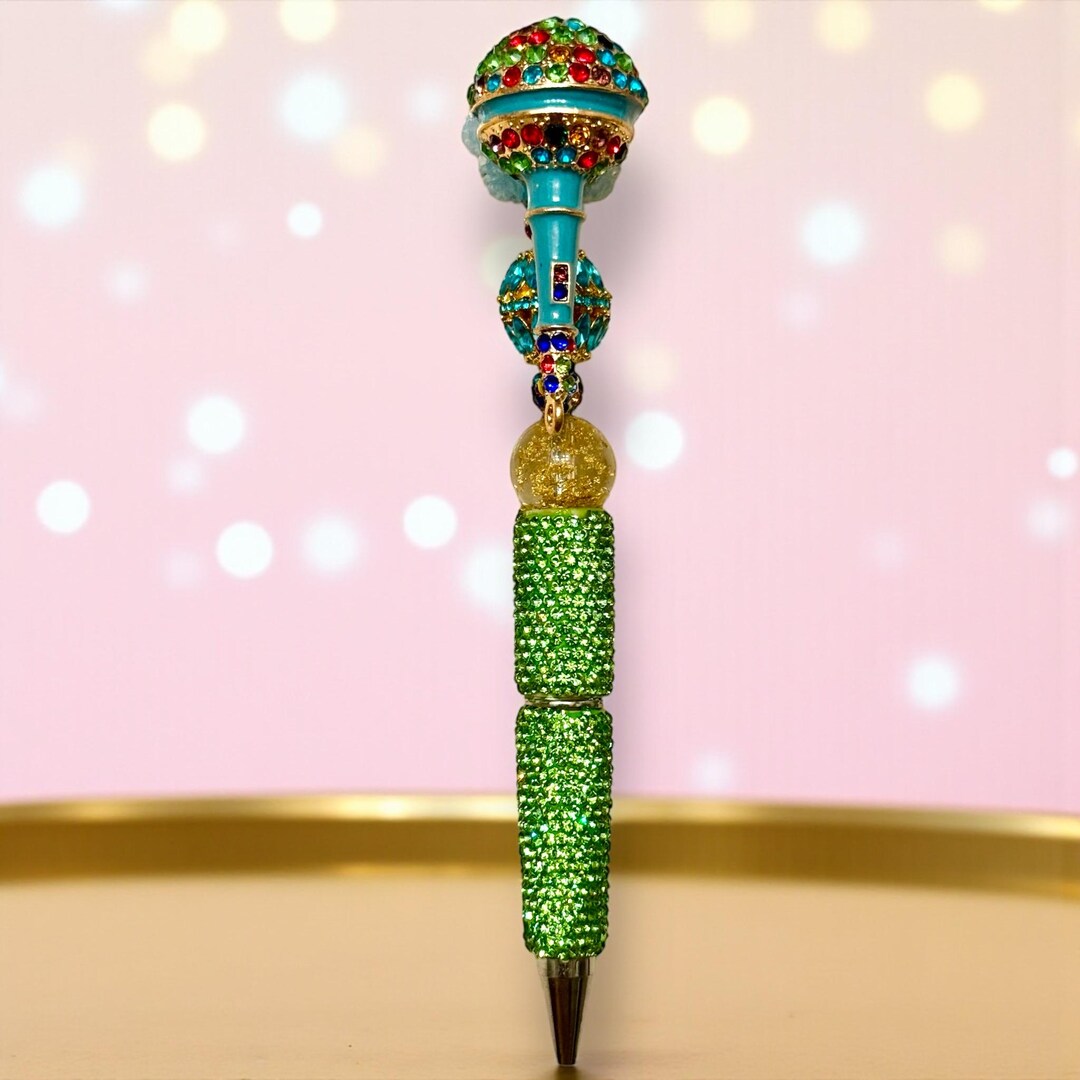 Bedazzled Multi-colored Microphone Rhinestone Pen: Jeweled Desk ...