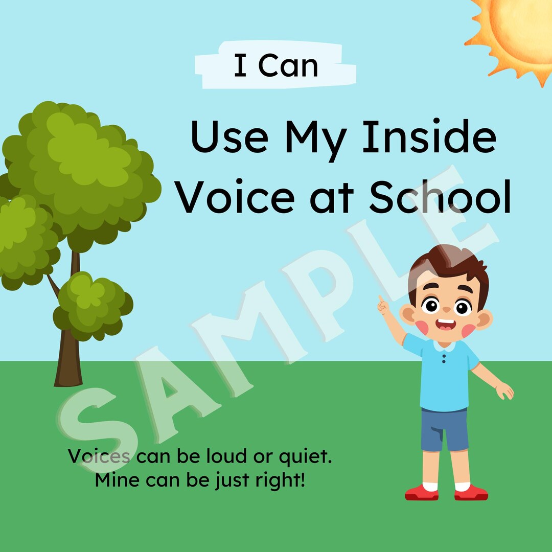 Inside Voice Social Story: Volume Control, SEL Tool (printable PDF ...