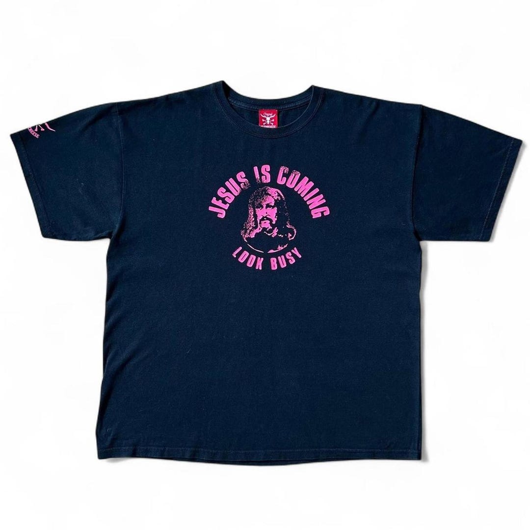 Vintage 2000's Y2K 'jesus is Coming, Looks Busy' Oversized Fit Graphic ...
