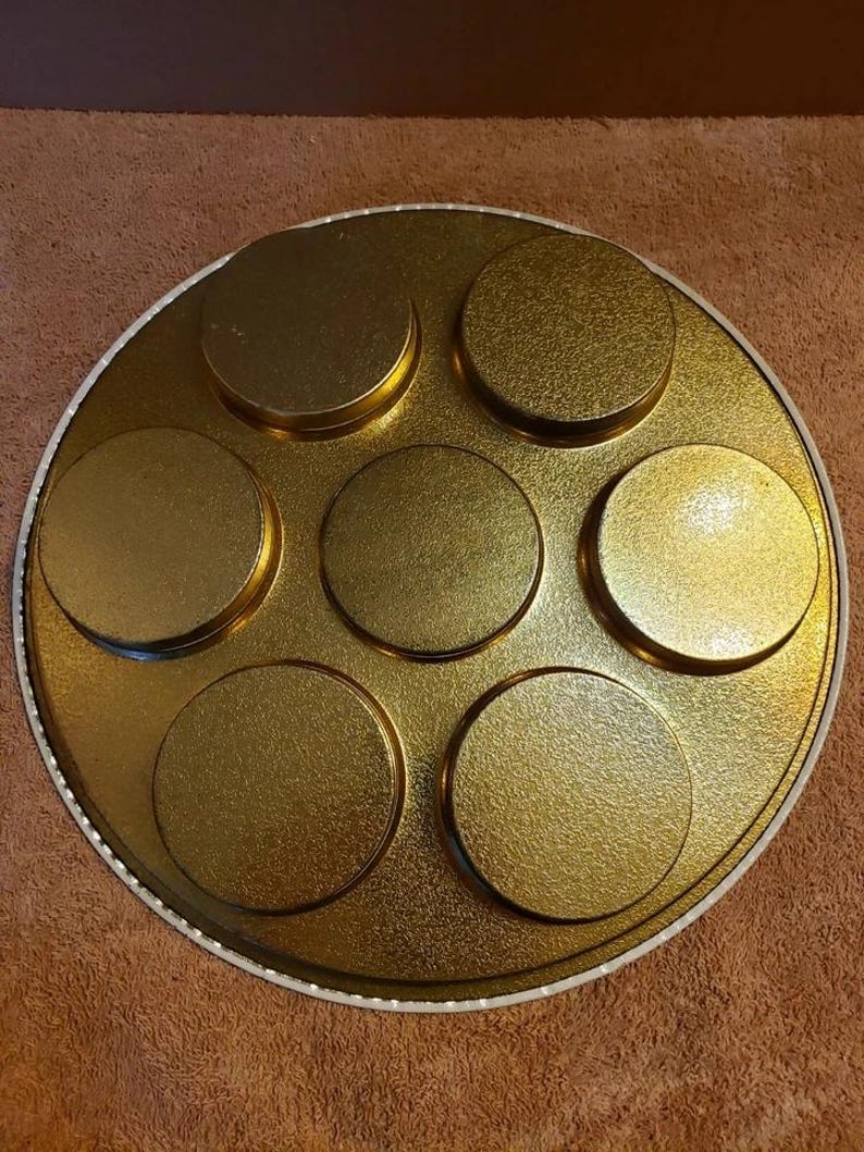 Vintage Metal Round Decorative Tray California - Etsy