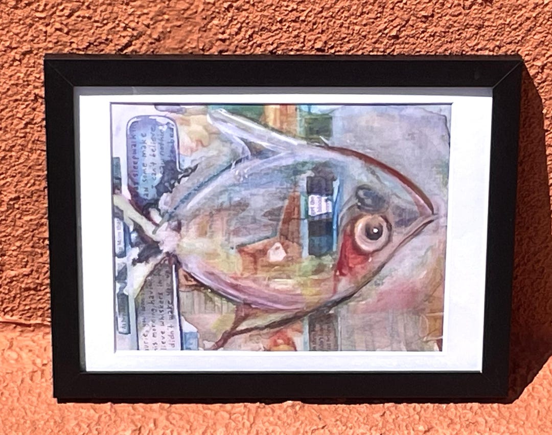 Fish # 3 (from an Abandoned Graphic Novel). A Framed and Matted Fine ...