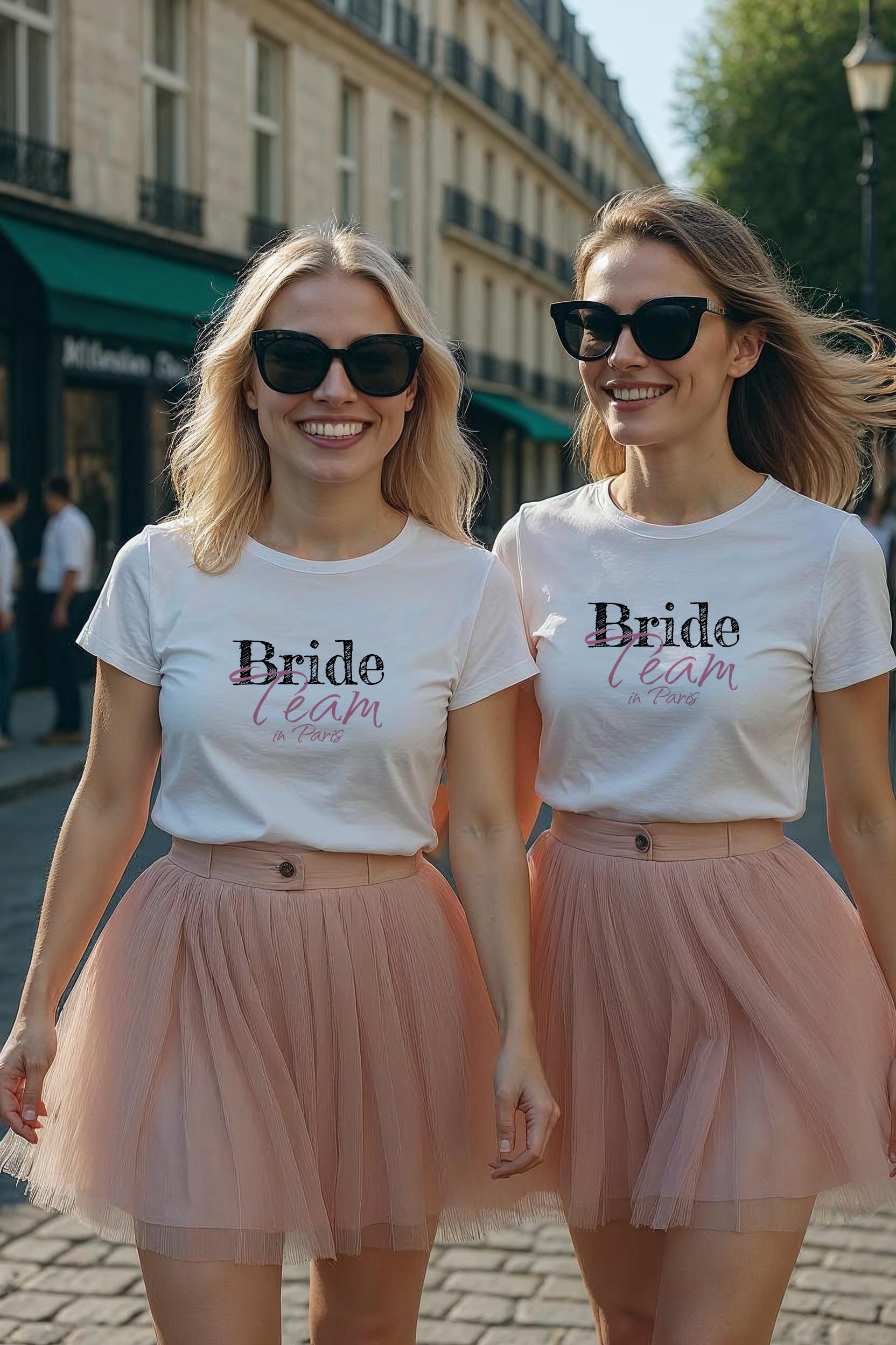 Bride Team in Paris | Bachelorette Party T-shirt for the Chic Bride ...