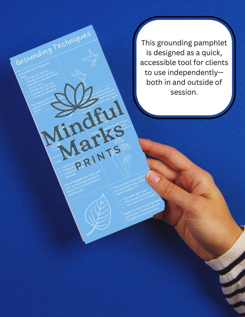 Therapist Grounding Techniques Pamphlet | Coping Skills Printable for ...