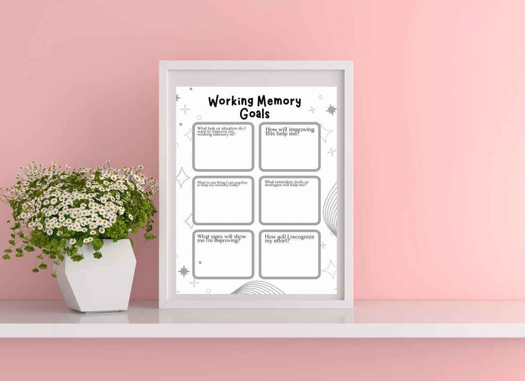 Working Memory Goals Worksheet | Executive Function Printable | ADHD ...
