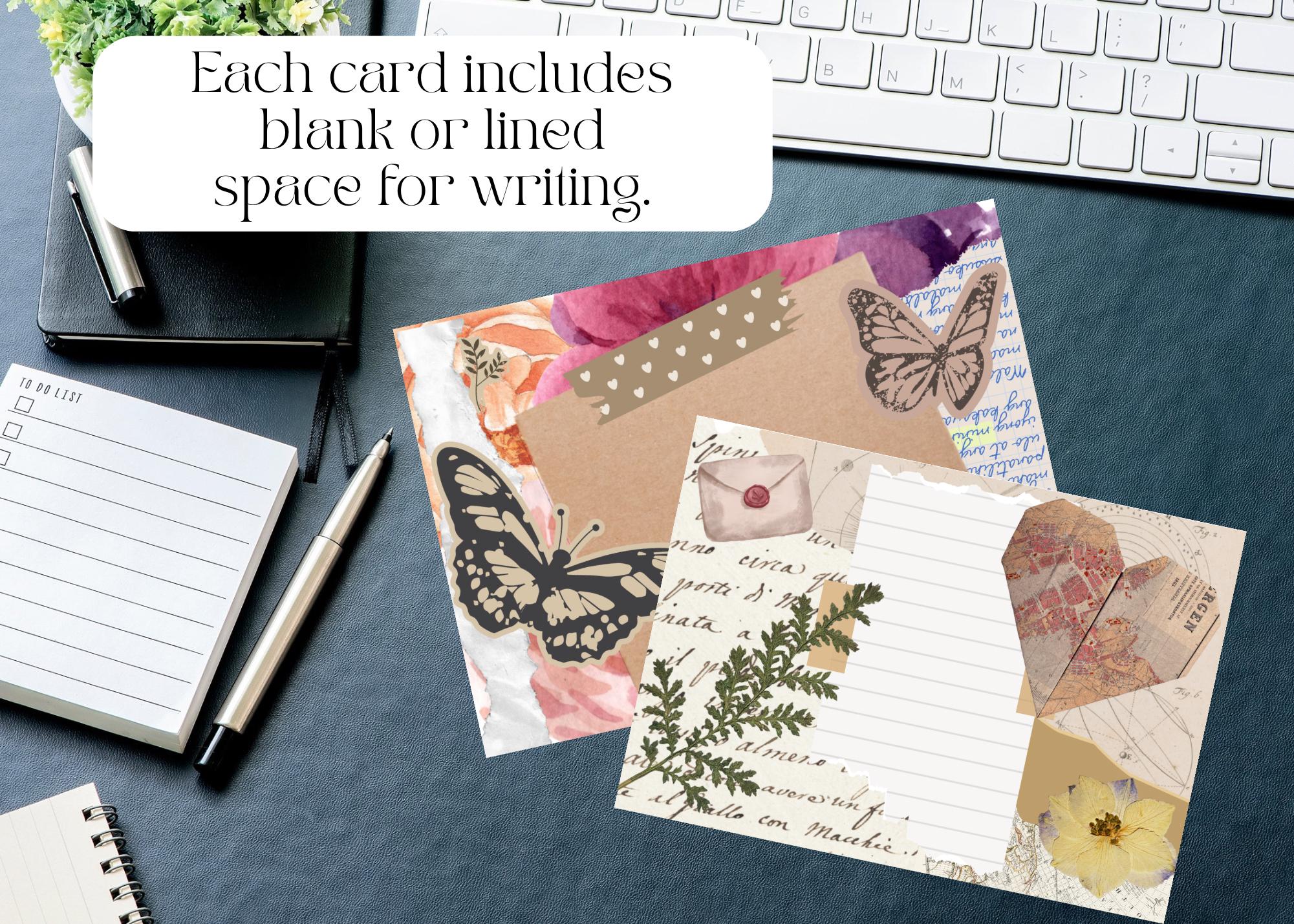 Printable 5x7 Collage Journaling Cards – Vintage Floral Therapy Inserts ...