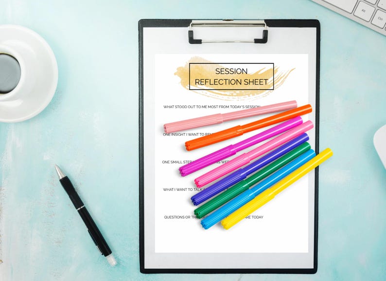 Session Reflection Sheet | Printable Therapy Homework Worksheet for ...