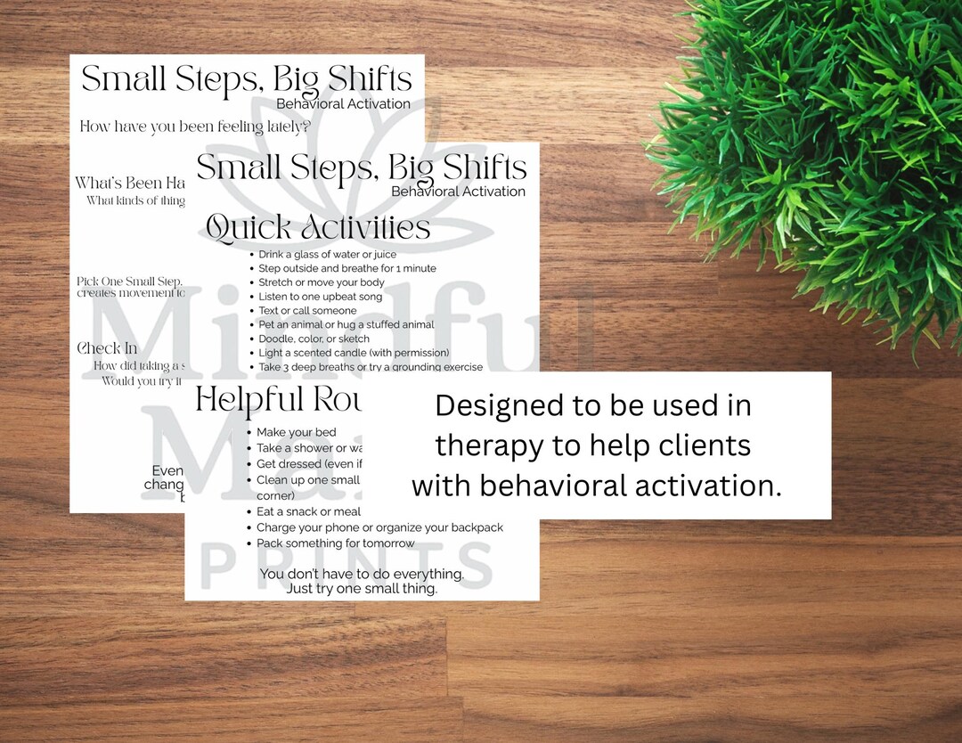 Behavioral Activation Worksheet for Kids & Teens | Small Steps CBT ...