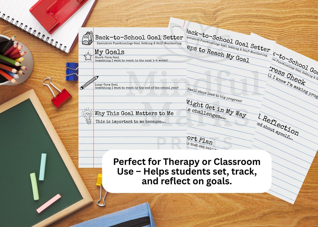 Back-to-school Executive Functioning Goal Setter | Therapist-created ...